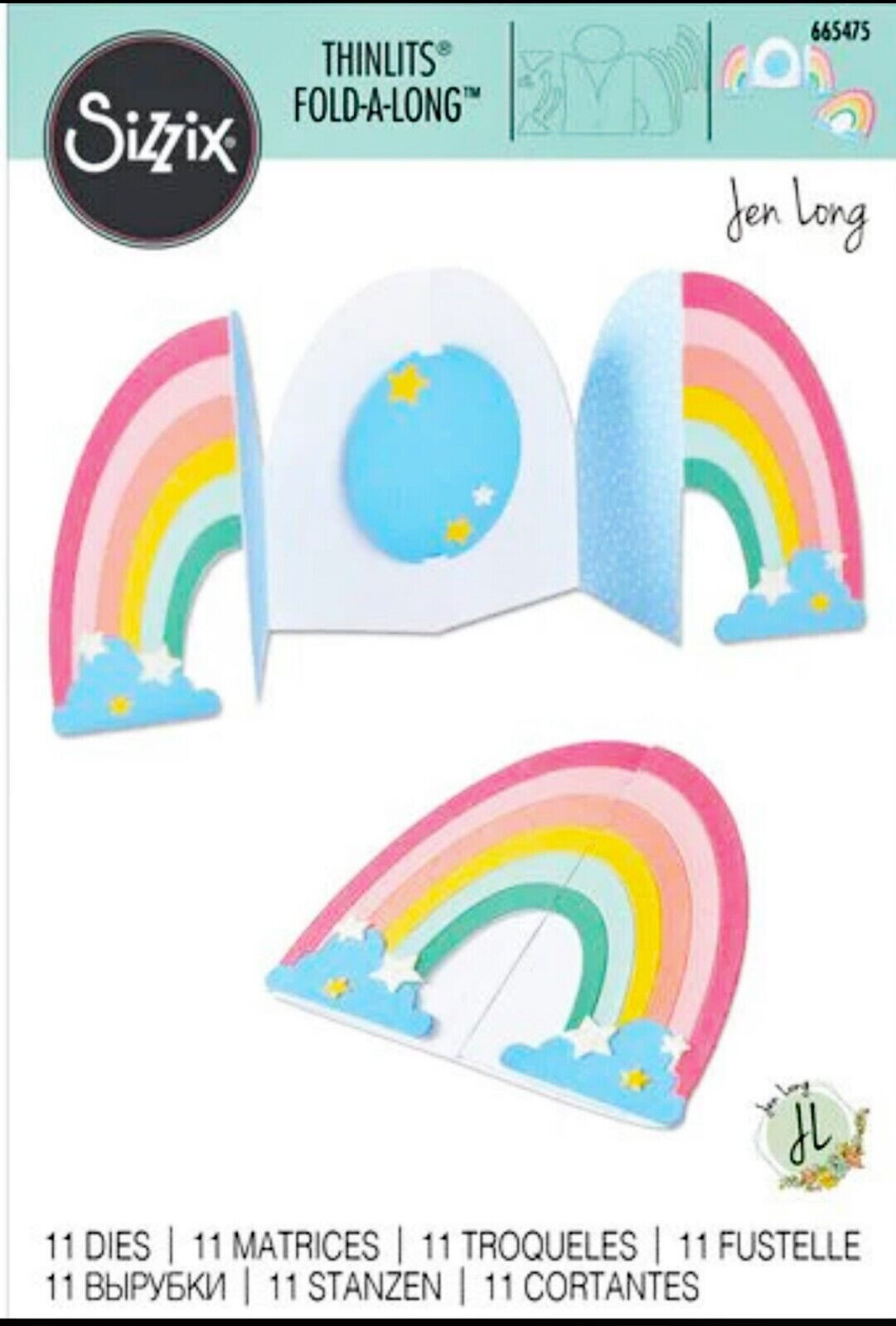 SIZZIX - METAL CUTTING DIE - THINLITS FOLD A LONG - RAINBOW #665475 | eBay