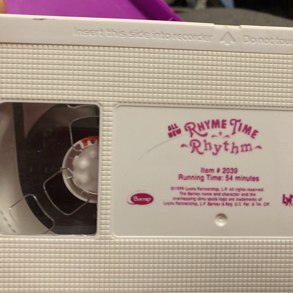 Barney's Rhyme Time Rhythm VHS 2000 Mother Goose Sing Along Musical Kid ...