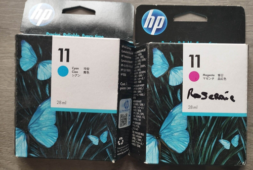 LOT DEUX HP 11 cartouche d'encre MAGENTA CYAN authentique C4836A | eBay