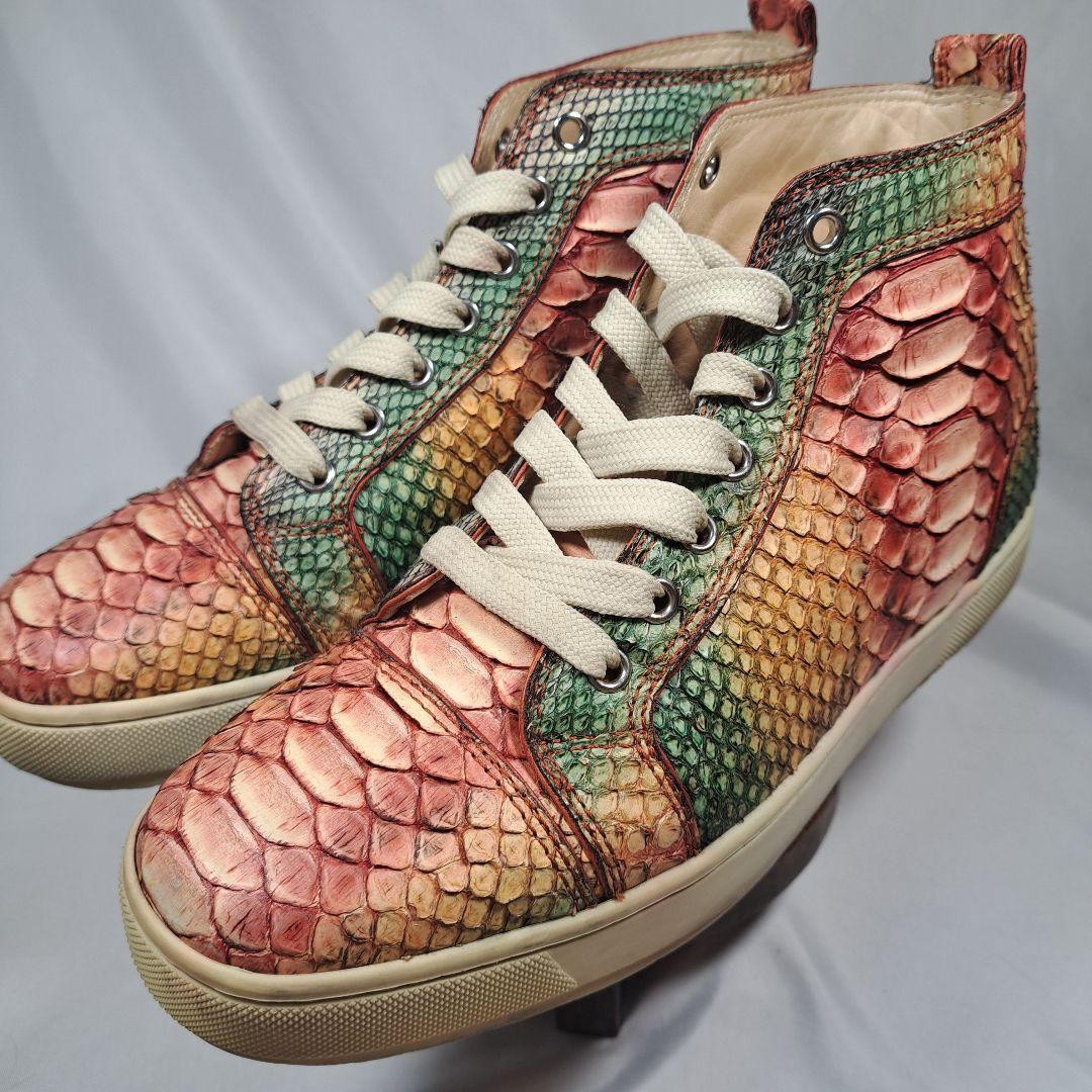 Christian Louboutin Python High Cut Sneakers 7.0US Sn… - Gem