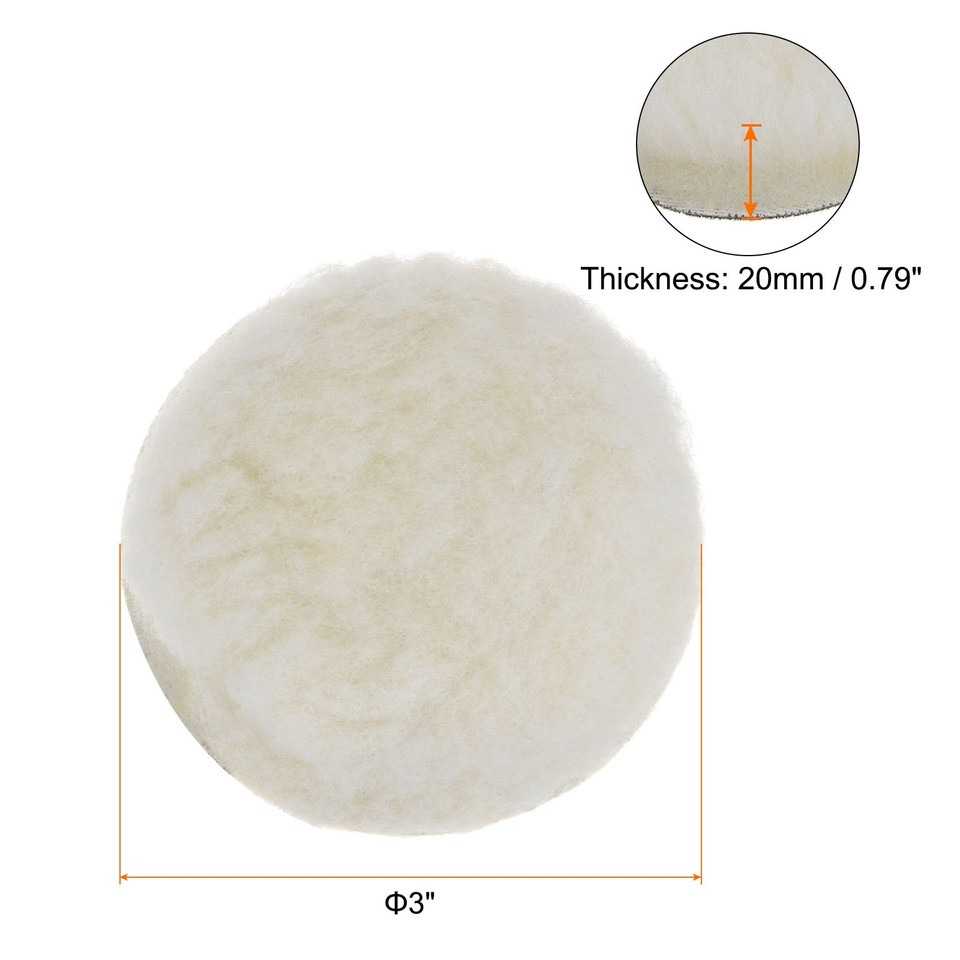 6pcs Wool Buffing Pads 3 Inch Polishing Pad Polishing Buffing Pad Hook ...