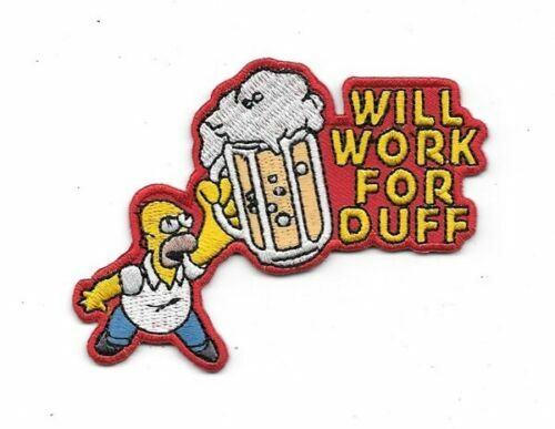 The Simpsons, Homer "Will Work For Duff" Embroidered Patch -new | eBay