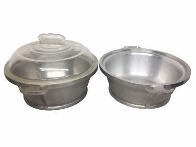 2 Vtg Guardian Ware Service Aluminum 9” 2.5 Qt Casserole Dish W/ 1 ...