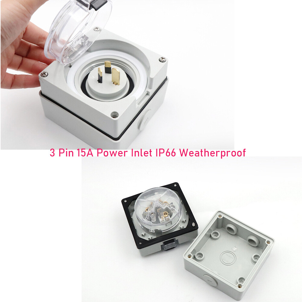 15 Amp Caravan Power Inlet IP66 Waterproof 250V Inlet for Motor home ...
