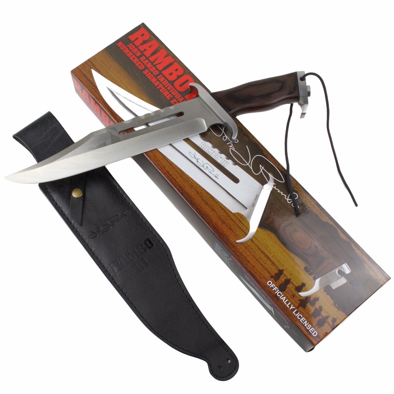 John Rambo III Signature Bowie Fixed Blade Knife Wood Handle | eBay