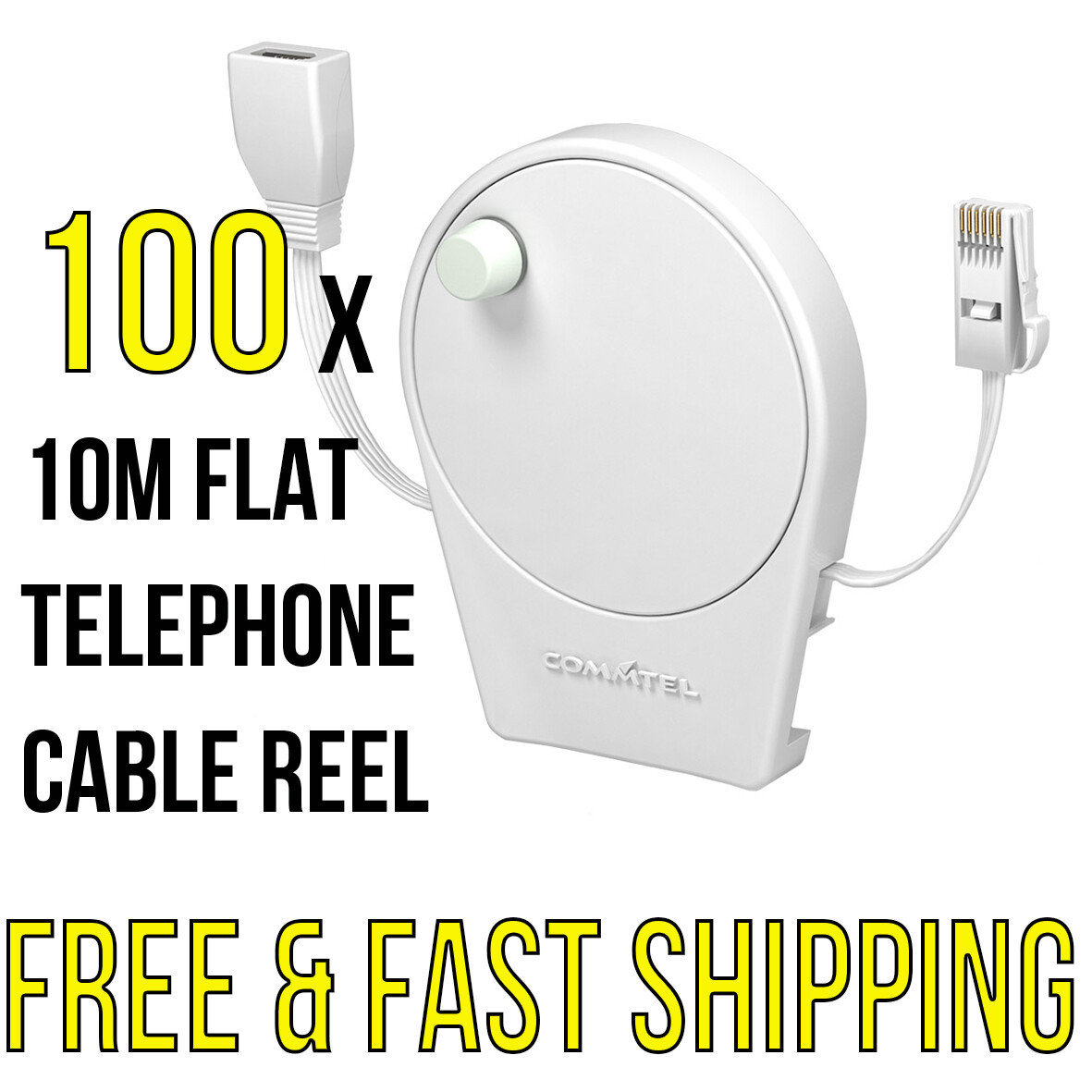 HOMEBASE 10 METRE FLAT CABLE TELEPHONE REEL (100 PACKS FOR £40.00) | eBay