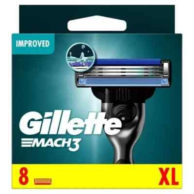 Gillette Mach 3 Razor Blades 8 PACK - 100% GENUINE - REFILL - NEW ...