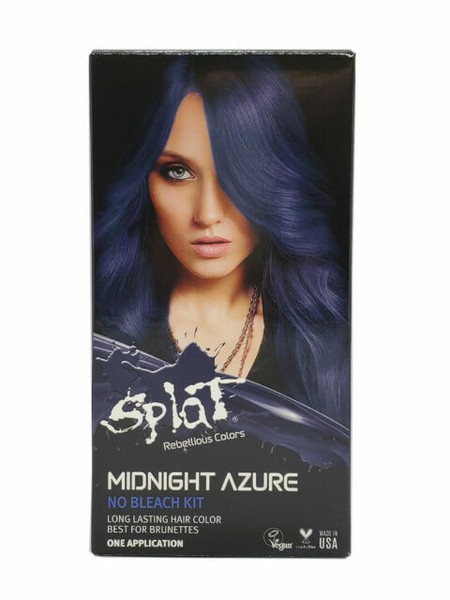 Splat Semi-Permanent Midnight Azure Hair Color No Bleach Kit - 6oz for ...