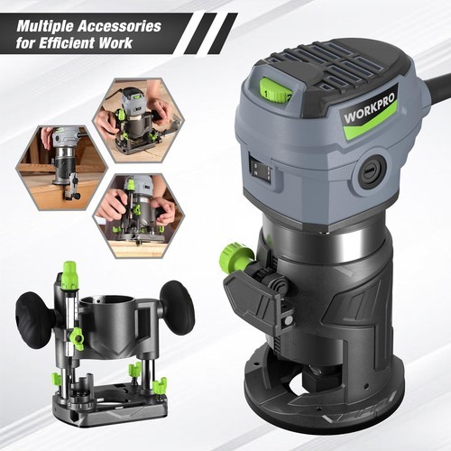 WORKPRO Compact Router Combo Kit 6 Variable Speeds to 32000 RPM for ...