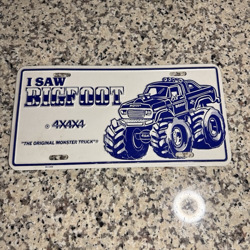 1988 Bigfoot Monster Truck Booster License Plate I Saw Bigfoot Ford 4x4 ...