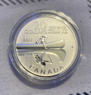2011 Canada $20 Canoe Commemorative Coin – 99.99% Silver, Royal ...