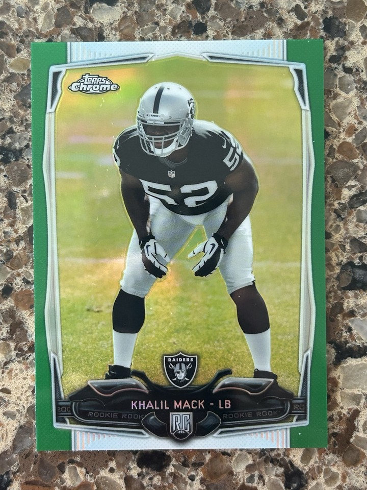 KHALIL MACK 2014 TOPPS CHROME ROOKIE GREEN REFRACTOR RAIDERS RC Q2360 ...