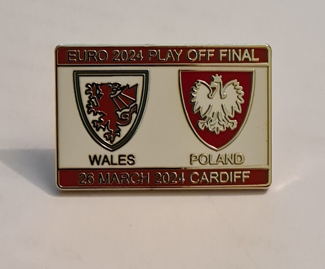 Wales v Poland, pin badge, 26 March 2024, | Grelly UK