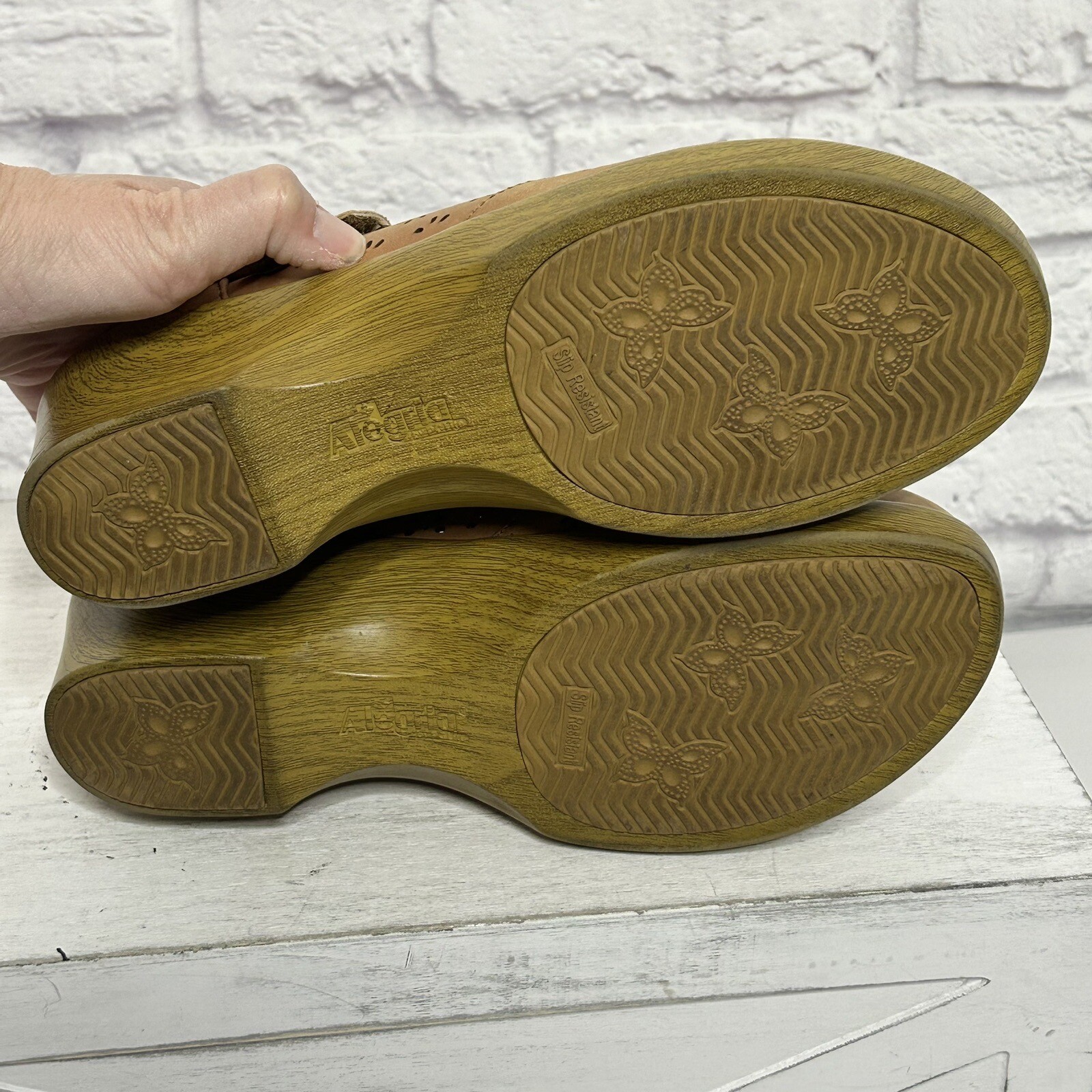 Alegria Rene Cognac Floral Laser Cut Clogs - Gem