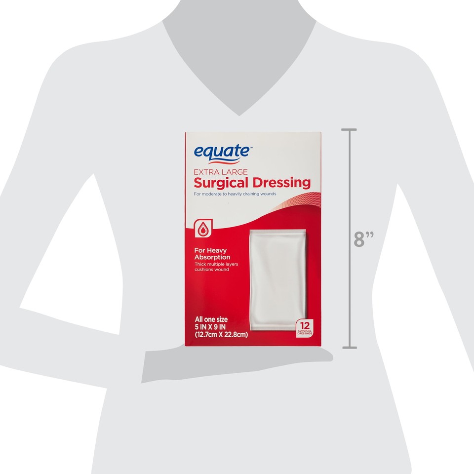 Equate Extra Large Absorbent Surgical Dressing, Moderate to Heavy ...