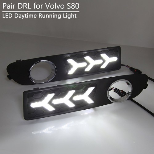 For Volvo S80 2006-2013 LED DRL Daytime Running Light Day Lamp Fishbone ...