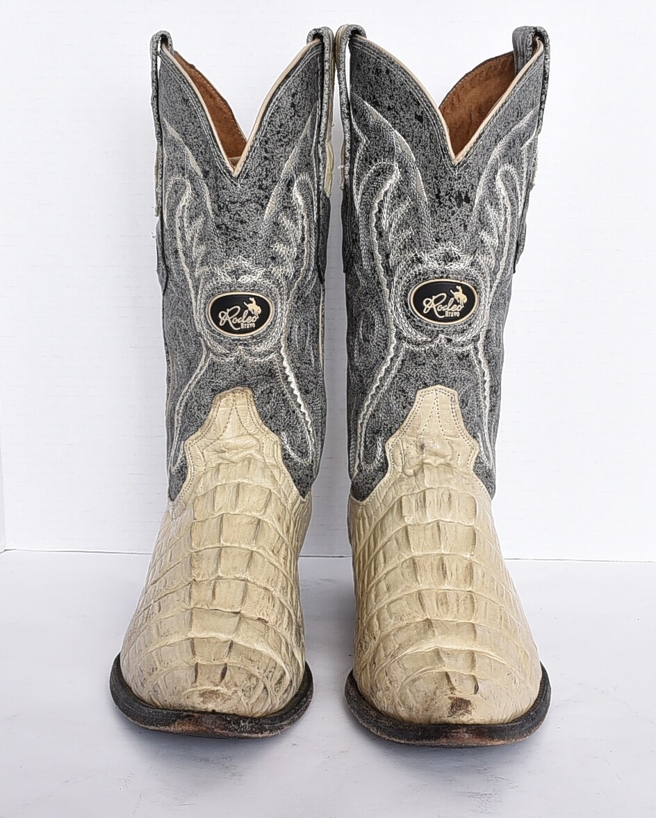 RODEO BRAVO Boots Croc Skin Leather Western Cowboy Wo… - Gem