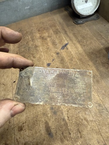Antique Stover Engine Gas Hit & Miss CT1 2HP Brass Tag ID Plate ...