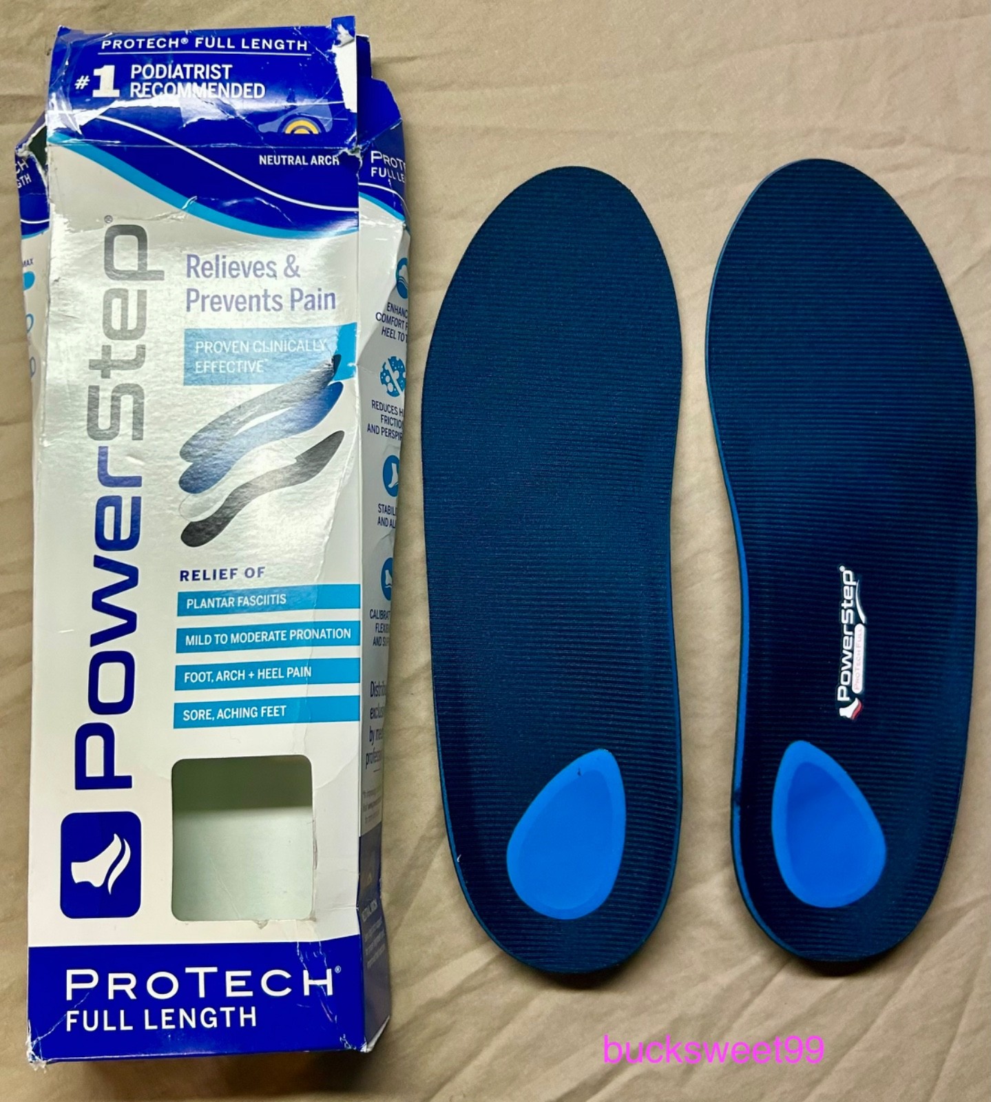 PowerStep ProTech Full Length Insoles -Neutral Arch -Men's U.S. Size 11 ...