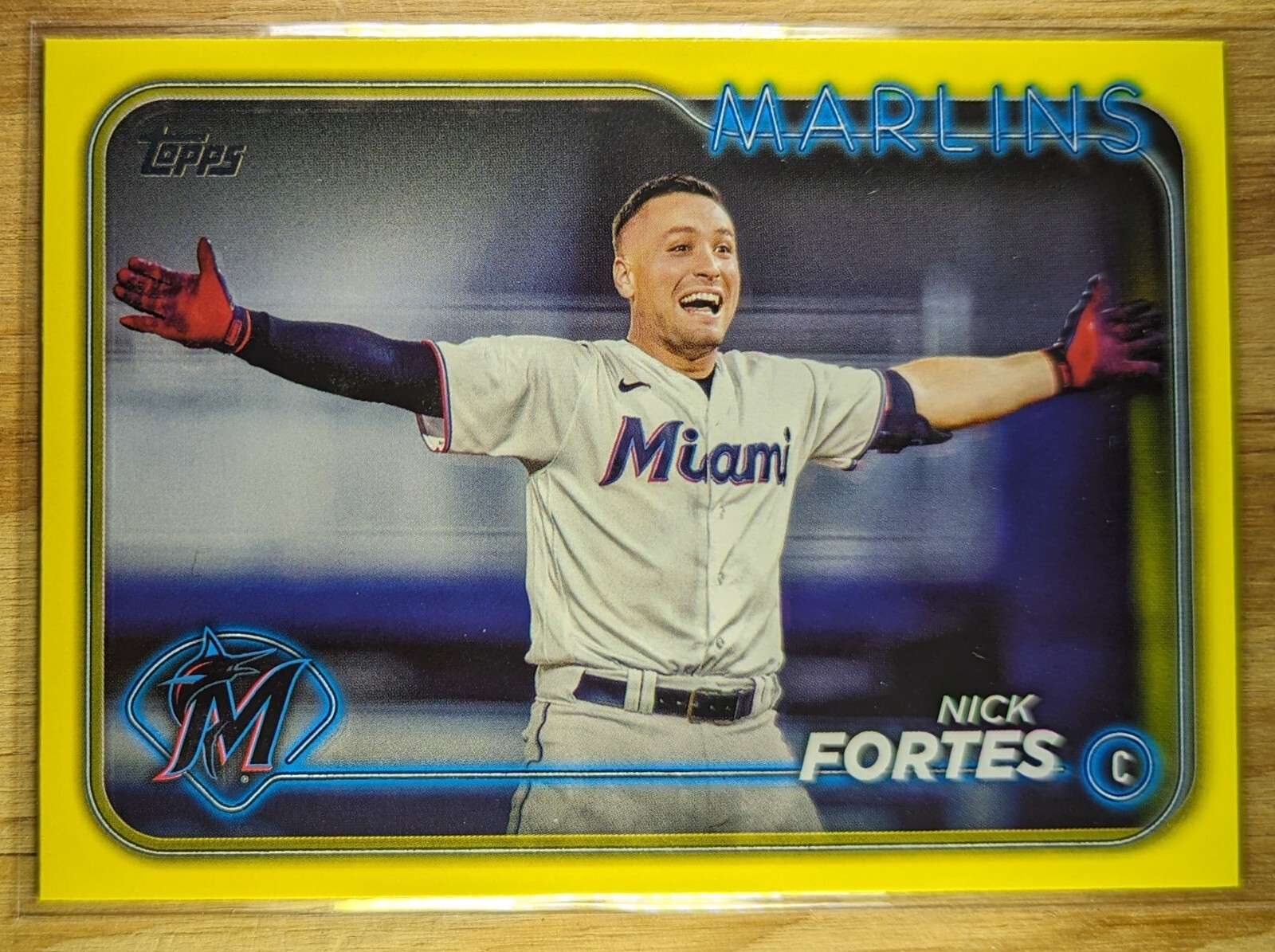 2024 Nick Fortes Topps Series 1 Baseball Yellow SP Parallel 81 Miami ...