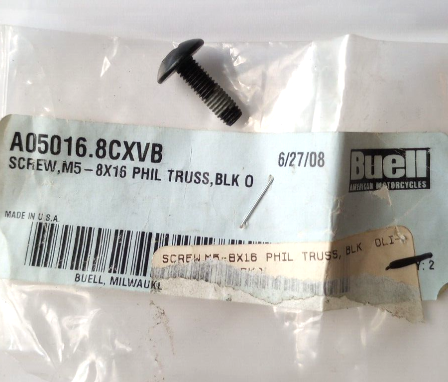 Buell Phil Truss Screw M5-8 X16 NOS A05016.8CXVB (L-7096) | eBay