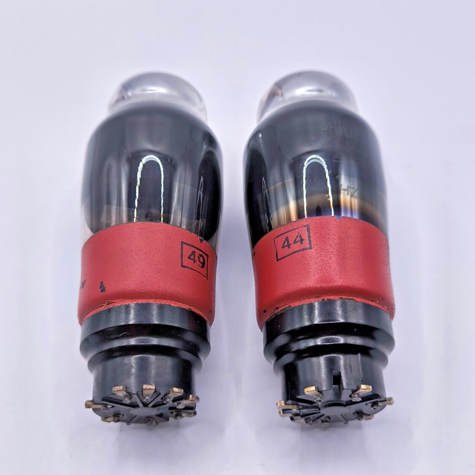 Philips EL3 TEL3 VEL3 3REP6 EL3N tubes, matched pair, tray getter ...
