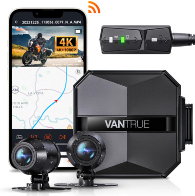 VANTRUE F1 UTV / Motorcycle Dash Cam Front and Rear 4K Dash Cam w/ Wifi ...