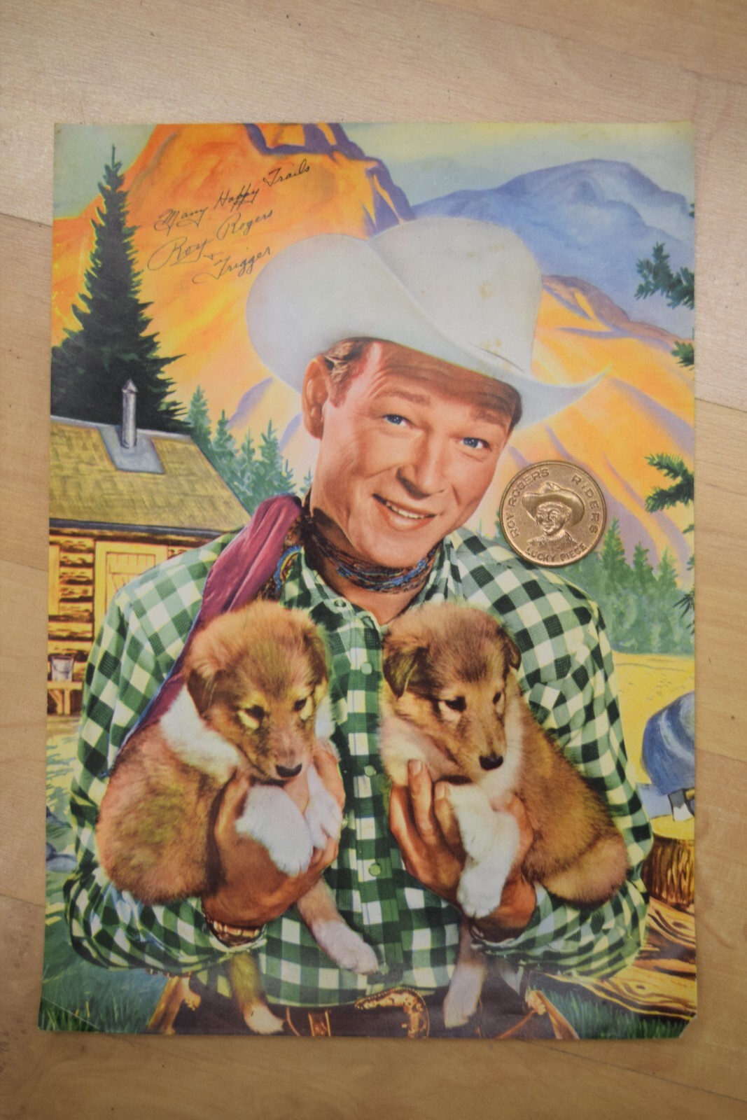 Roy Rogers Good Luck Token & Pre-Printed Signed Photo 1950's! See ...