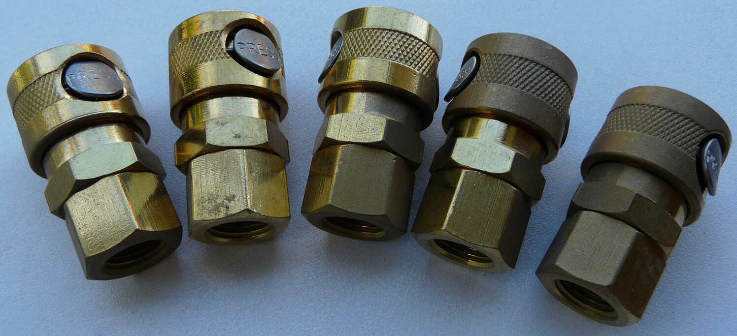 Jamec Style Brass 1/4 BSP Female Airline Coupling 320F4 - Pack of 5 | eBay