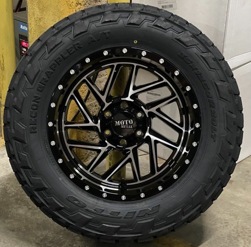 20x10 Moto Metal MO985 Wheels 35" Nitto AT Tires 6x5.5 22+ Toyota ...