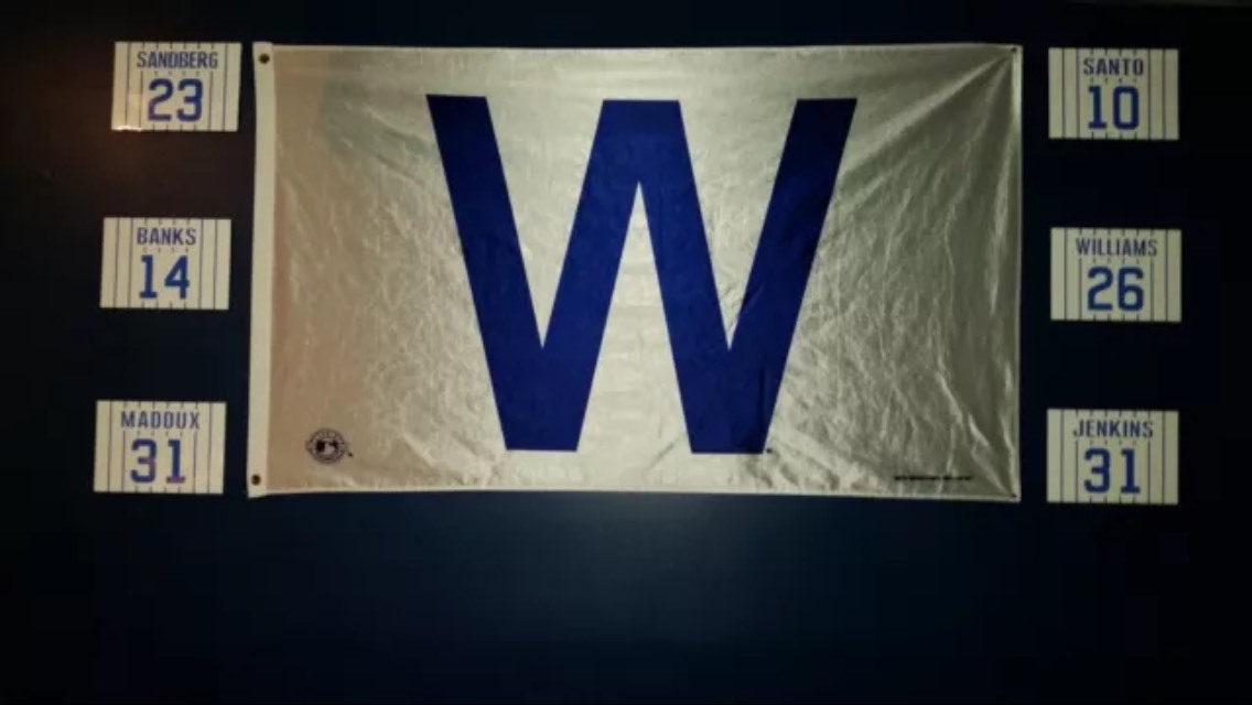 CHICAGO CUBS WRIGLEY FIELD RETIRED NUMBER WORLD SERIES CHAMP PENNANT ...