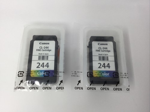 Lot Of 2 Canon CL-244 Color Fine Ink Cartridge 244 Genuine OEM Original ...