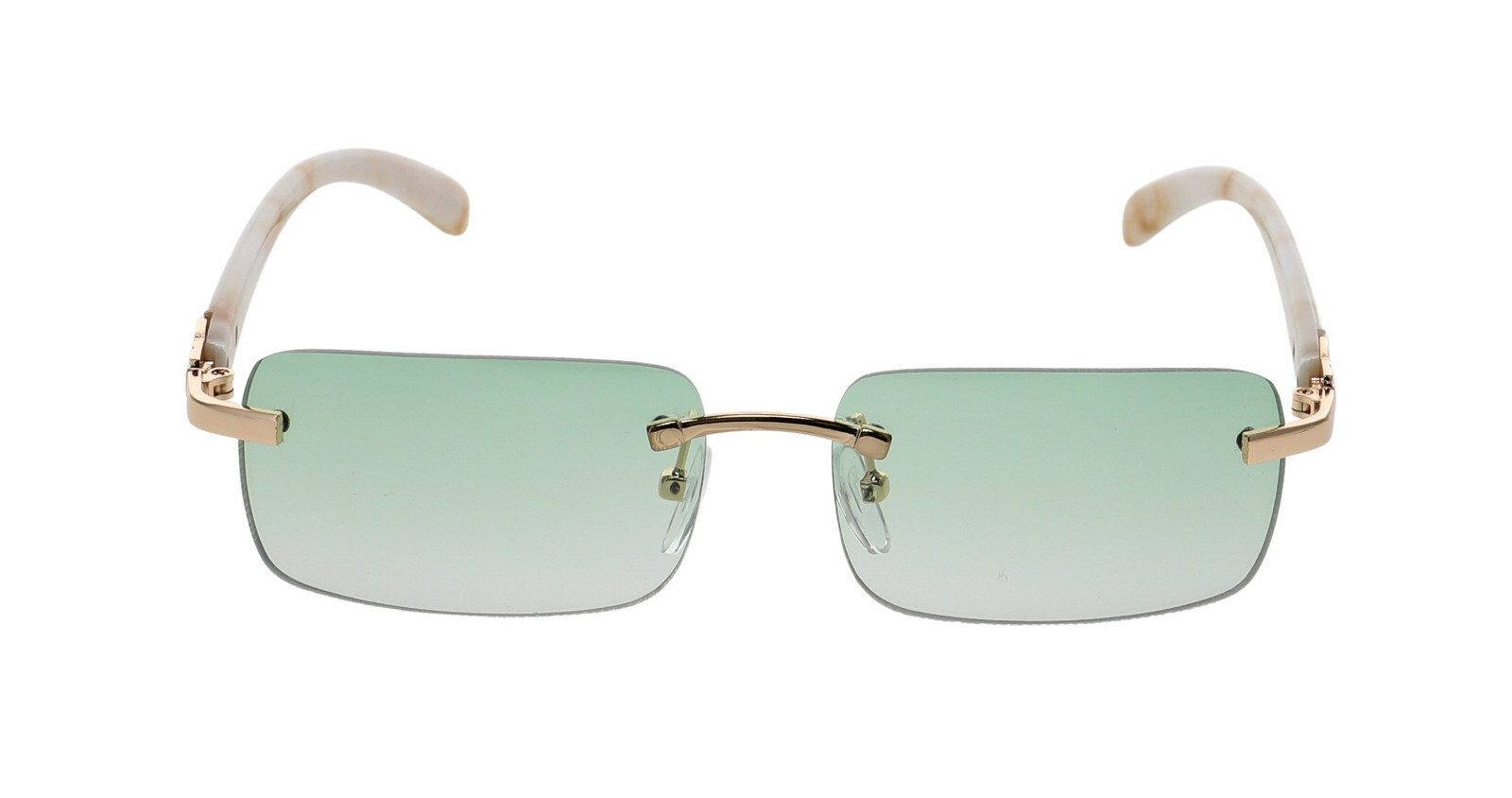 Men Rimless RETRO HIP HOP RAPPER Gold Brown Blue Lens EYE GLASSES Migos ...