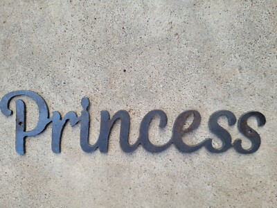 PRINCESS Metal Wall Art Sign, Steel rustic Craft supplies DIY GIRLS ...