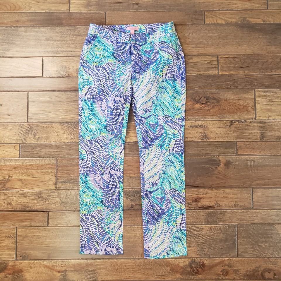 Lilly Pulitzer Shanna Stretch Crop Pants Fantasea Size 00 | purple ...