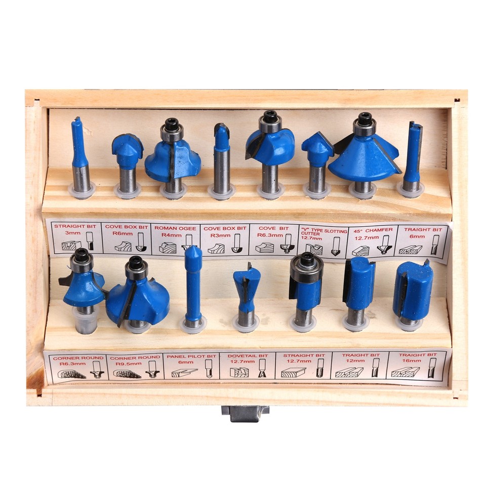 DIY Carbide Router Bit Set 1/4" Shank and Wood Commercial Woodworking ...