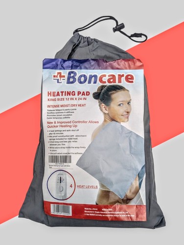 BONCARE Rapid Heat HEATING PAD King Size Large 12x24" Back Pain Muscle ...