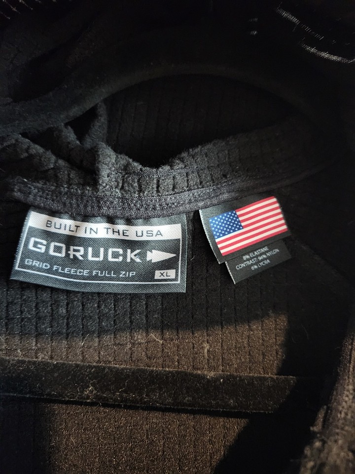 GORUCK Grid Fleece Full Zip Hoodie Men's XL Black Built in USA Tactical Outdoor | eBay