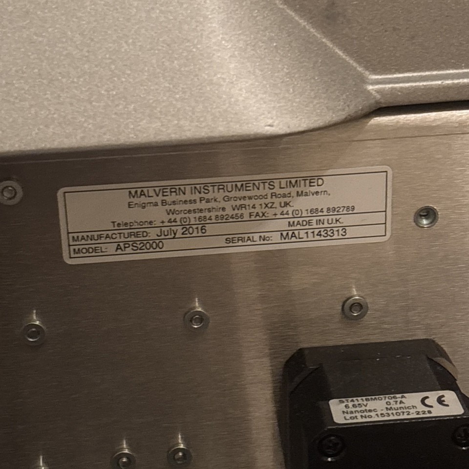Malvern Panalytical Zetasizer APS2000 Light Scattering Particle Size ...