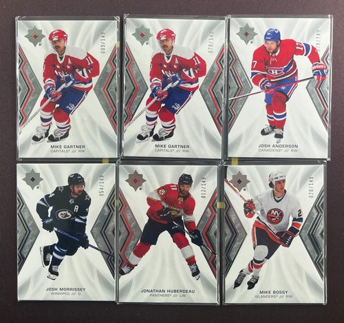 2021-22 UD Ultimate Base/149 Gartner/Huberdeau/Bossy ETC. 6 Cards Lot ...