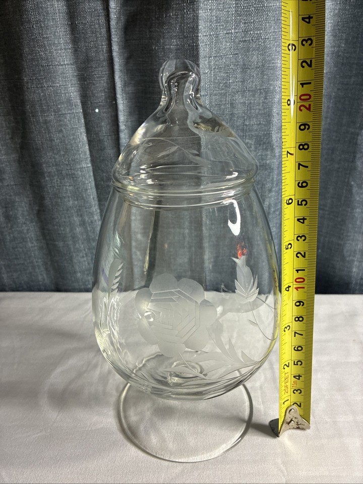 Vintage Princess House Heritage Clear Glass Candy Jar With Lid ...