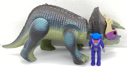Vintage 1987 TYCO Dino-Riders Triceratops w/ Mask & Hammerhead Rider ...