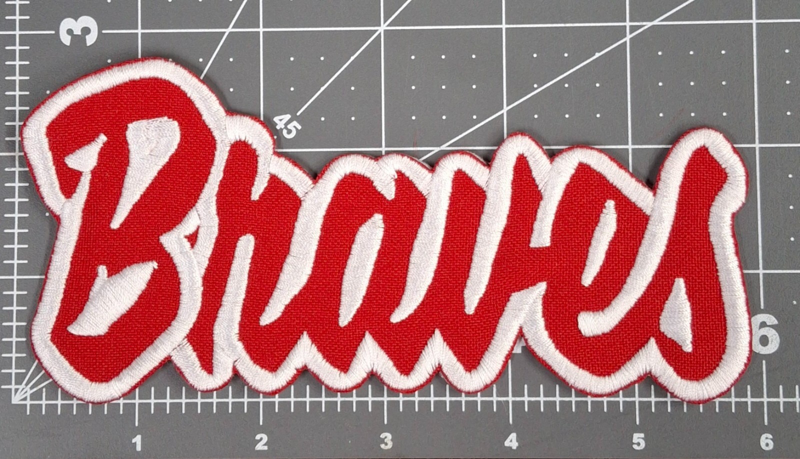 Atlanta Braves Text Embroidered Applique Iron On Patch Various Sizes ...