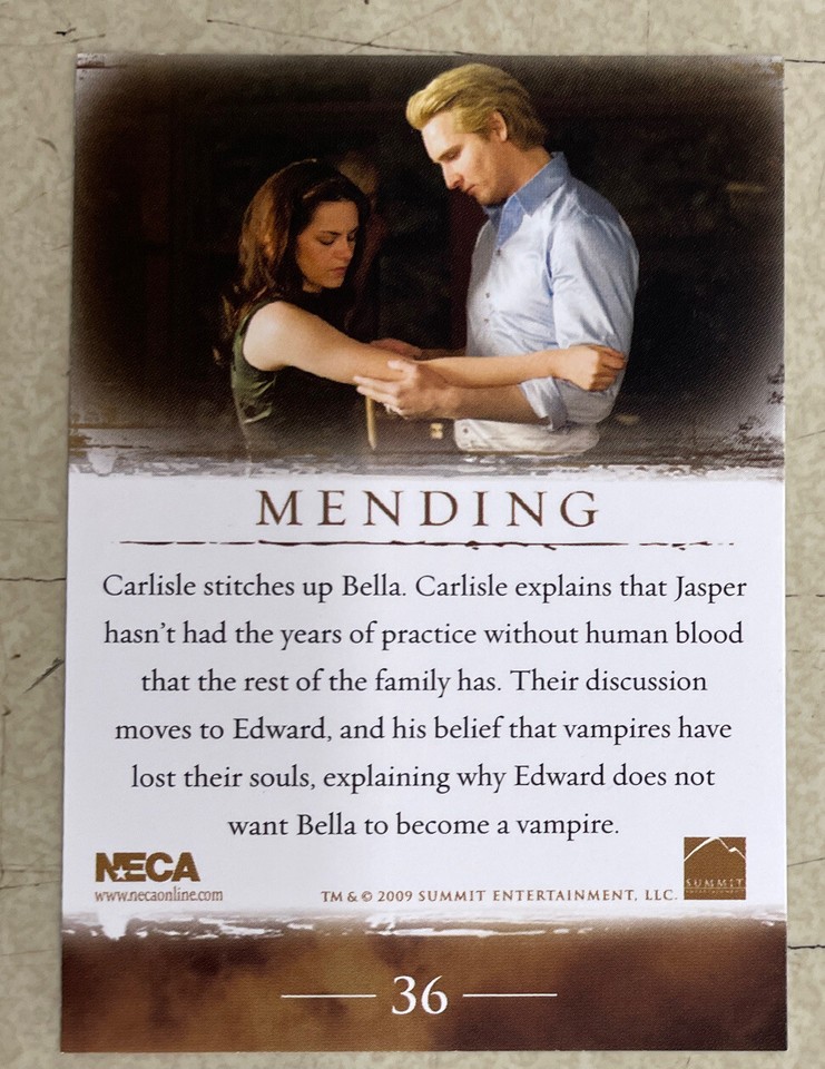 NECA 2009 Twilight Saga New Moon Trading Card “Mending” #36 | eBay