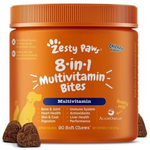 Zesty Paws 8-in-1 Multivitamin Bite for Dogs Chicken Flavor | eBay