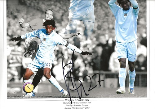 BENJANI MWARUWARI MANCHESTER CITY 2008-2010 ORIGINAL AUTOGRAPHED X ...
