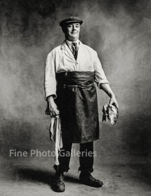1950/91 Vintage IRVING PENN Fishmonger London Fish Sea Food Quadritone ...