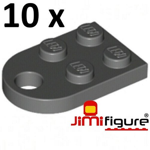 NEW 10 x LEGO 2x3 Modified Plate with Hole Dark Bluish Grey 3176 ...