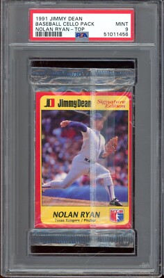 1991 Jimmy Dean Baseball Cello Pack Packs Baseball Nolan Ryan Top PSA 9 ...