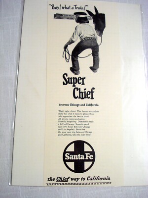 1950 Railroad Ad Santa Fe Super Chief, Boy! What A Train! AT&SF | eBay